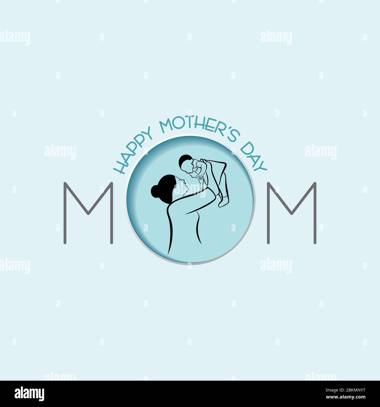 Illustration Of Happy Mother`s Day Greeting Banner Or Poster Best Mom